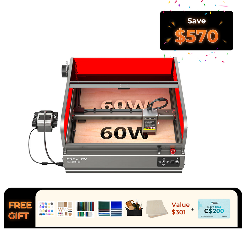 Falcon2 Pro 60W Enclosed Laser Cutter - Creality Falcon CA